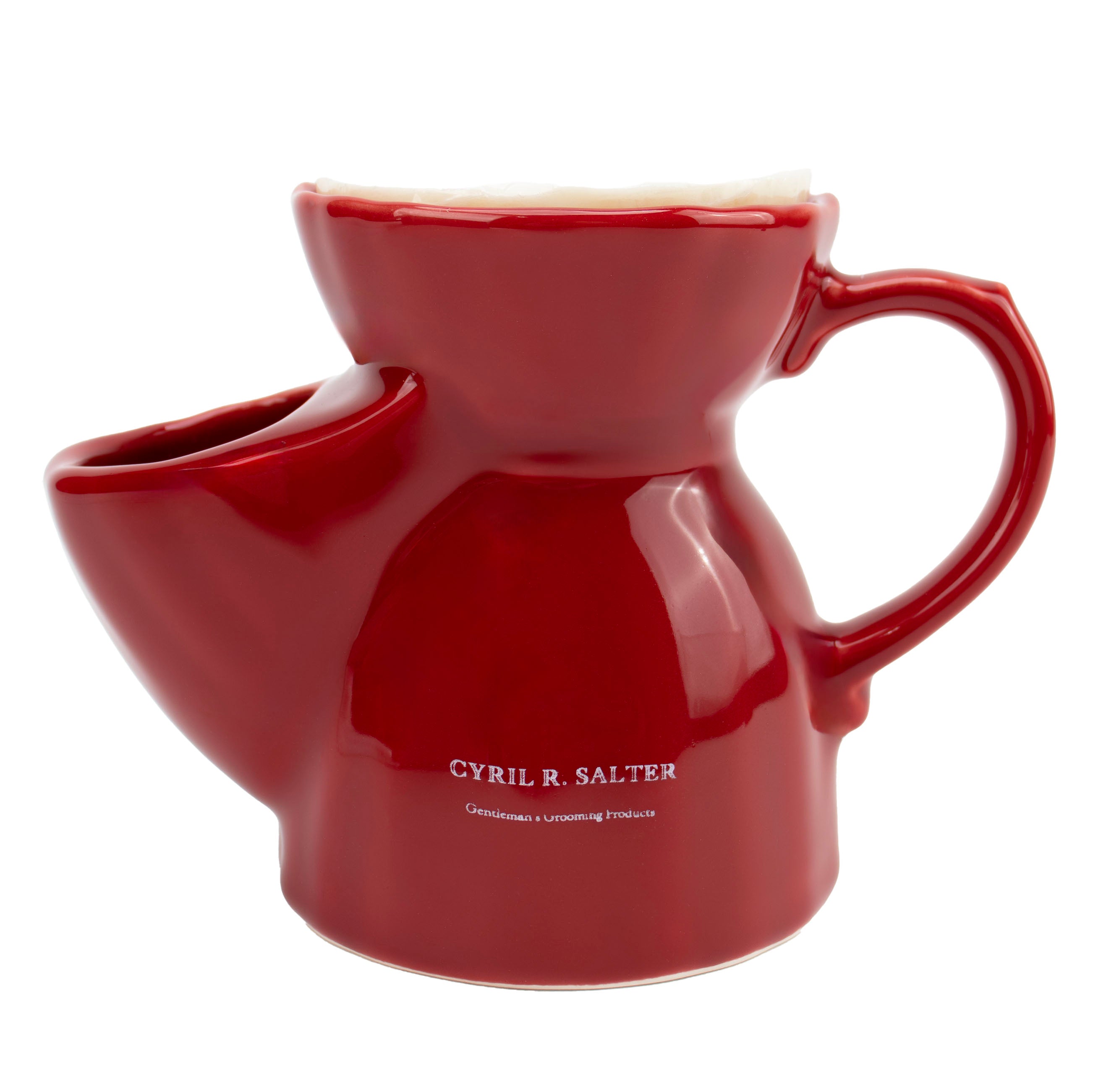 Cyril R. Salter Red Traditional Shaving Scuttle
